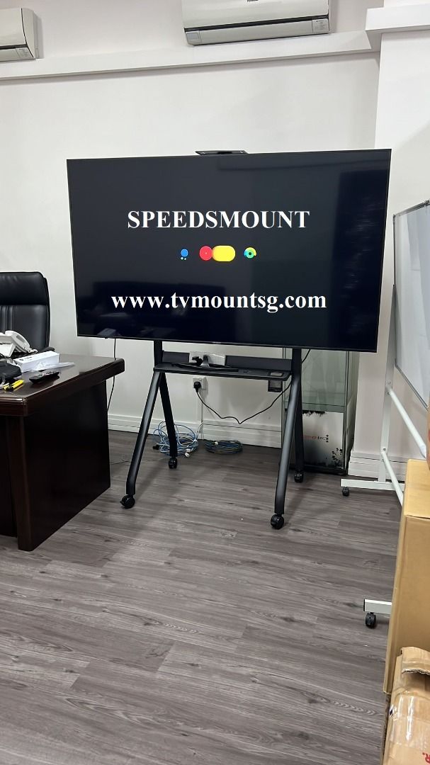 TV stand Jamboard smartboard mobile cart larger AV laptop shelf ...