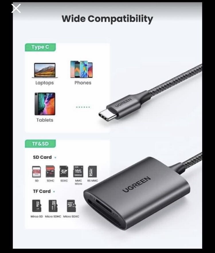 Ugreen Type C card Reader, Computers & Tech, Parts & Accessories, Cables & Adaptors on Carousell