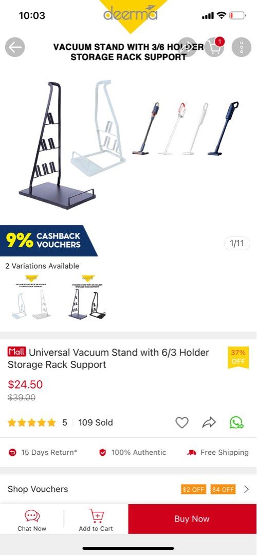 Universal vacuum stand with 6 holder storage rack support, TV & Home ...