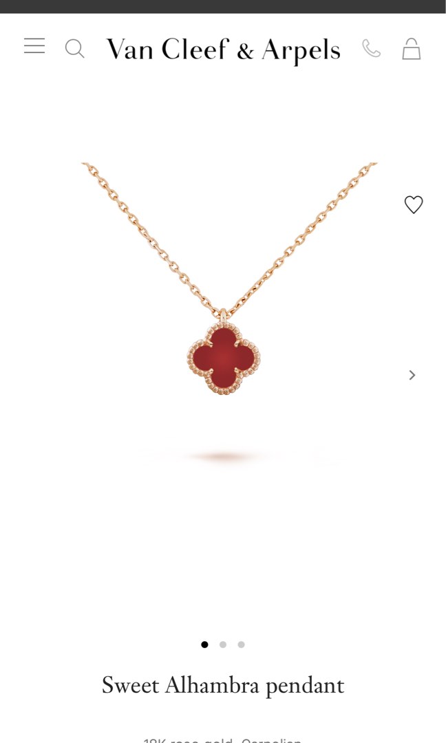 VCA Sweet Alhambra pendant, Women's Fashion, Jewelry & Organisers ...