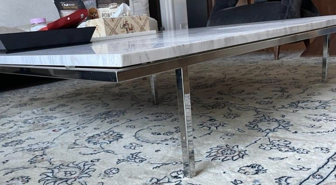 Vintage Marble Coffee Table 4x4' Knoll Style, Furniture & Home Living ...