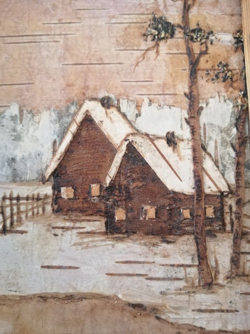 Vintage wooden inlay art home view bingkai gambar kayu antik antique ...