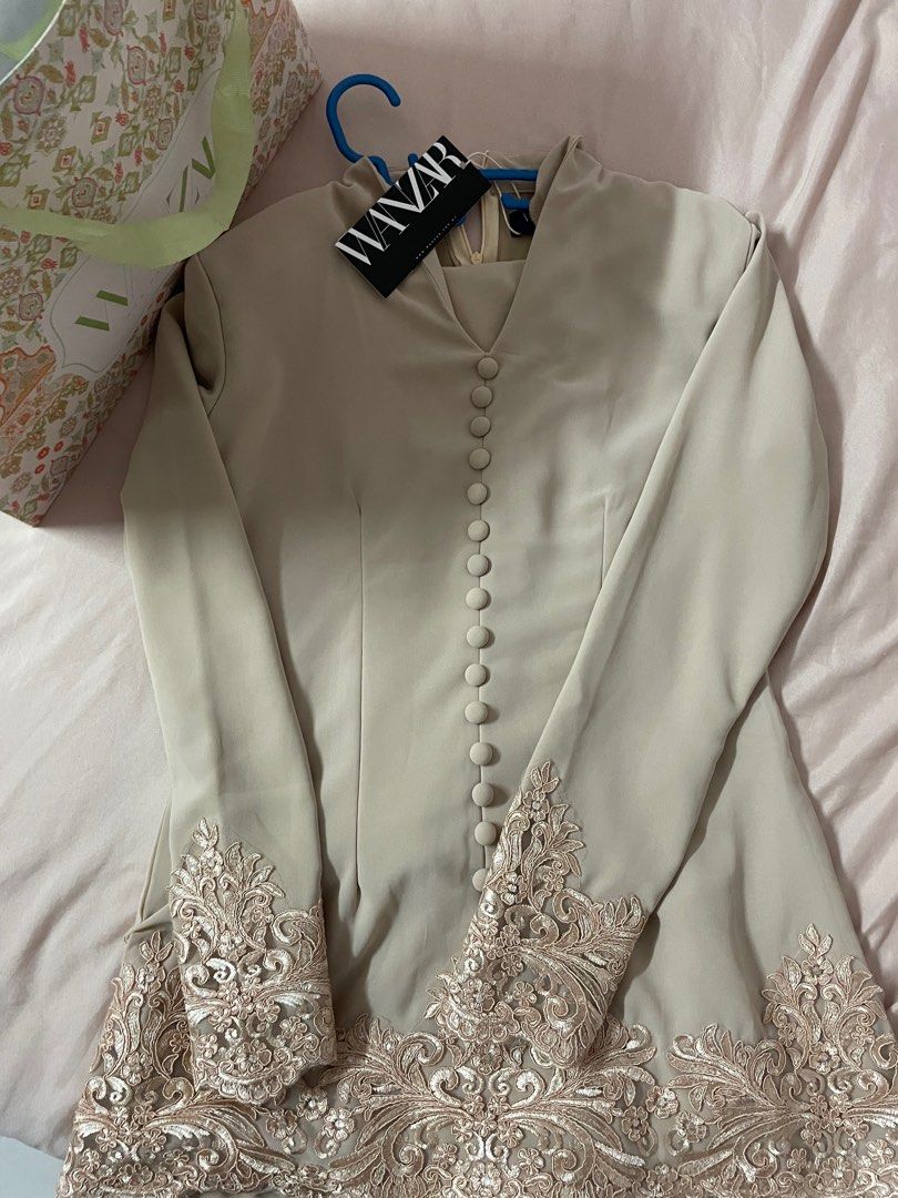 Wanzar Rhiona Kurung in Nude Brown, Women's Fashion, Muslimah Fashion ...
