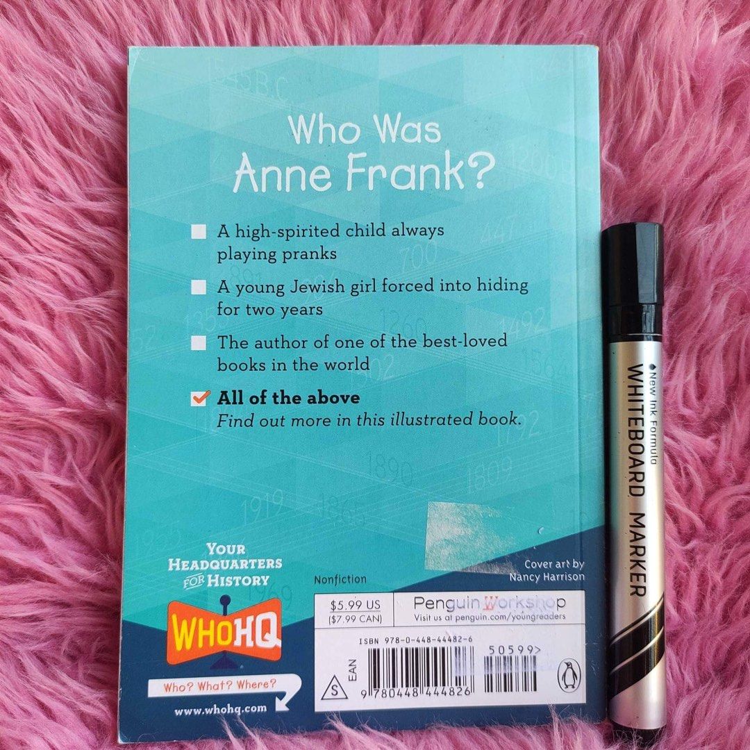 Who Was Anne Frank - WHOHQ Book, Hobbies & Toys, Books & Magazines ...