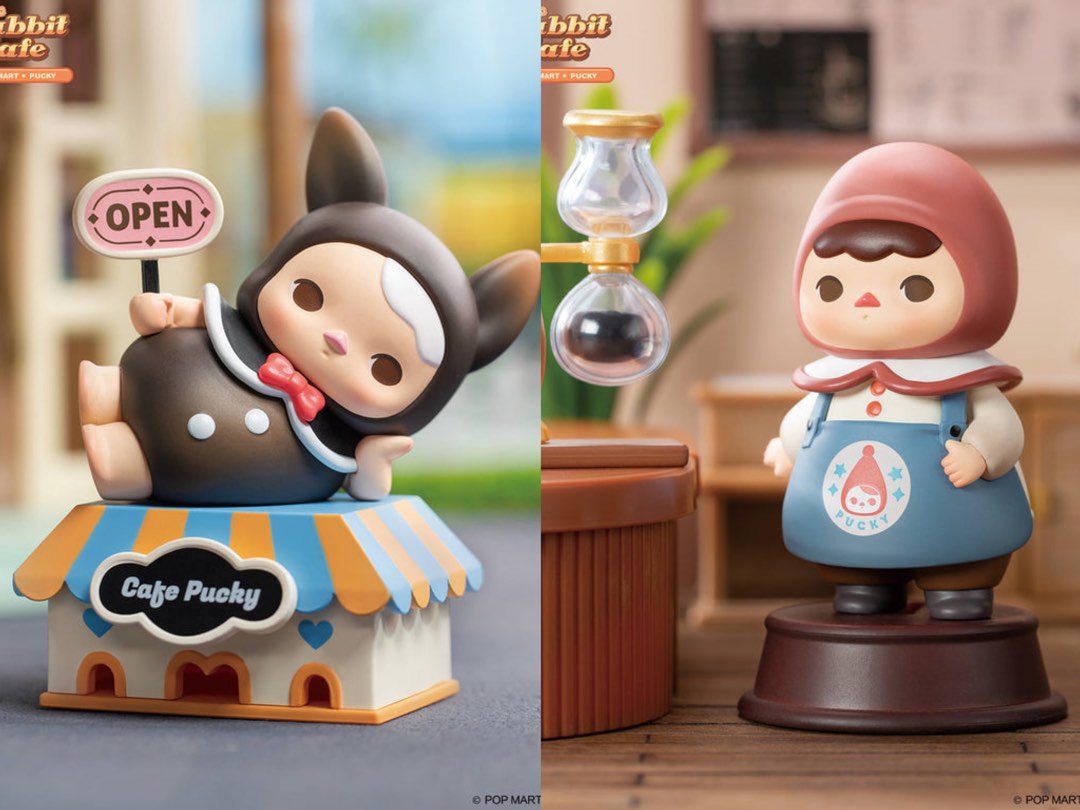 WTS popmart pucky rabbit cafe series poko barista rabbit cafe, Hobbies ...