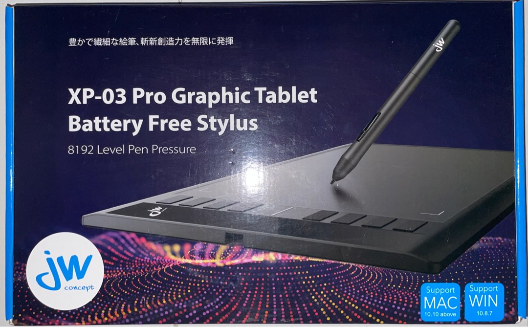 XP-03 Pro Graphic Tablet Battery Free Stylus, Computers & Tech, Parts ...