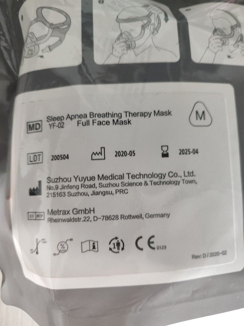 Yuwell Fullface CPAP medium mask, Health & Nutrition, Medical Supplies ...
