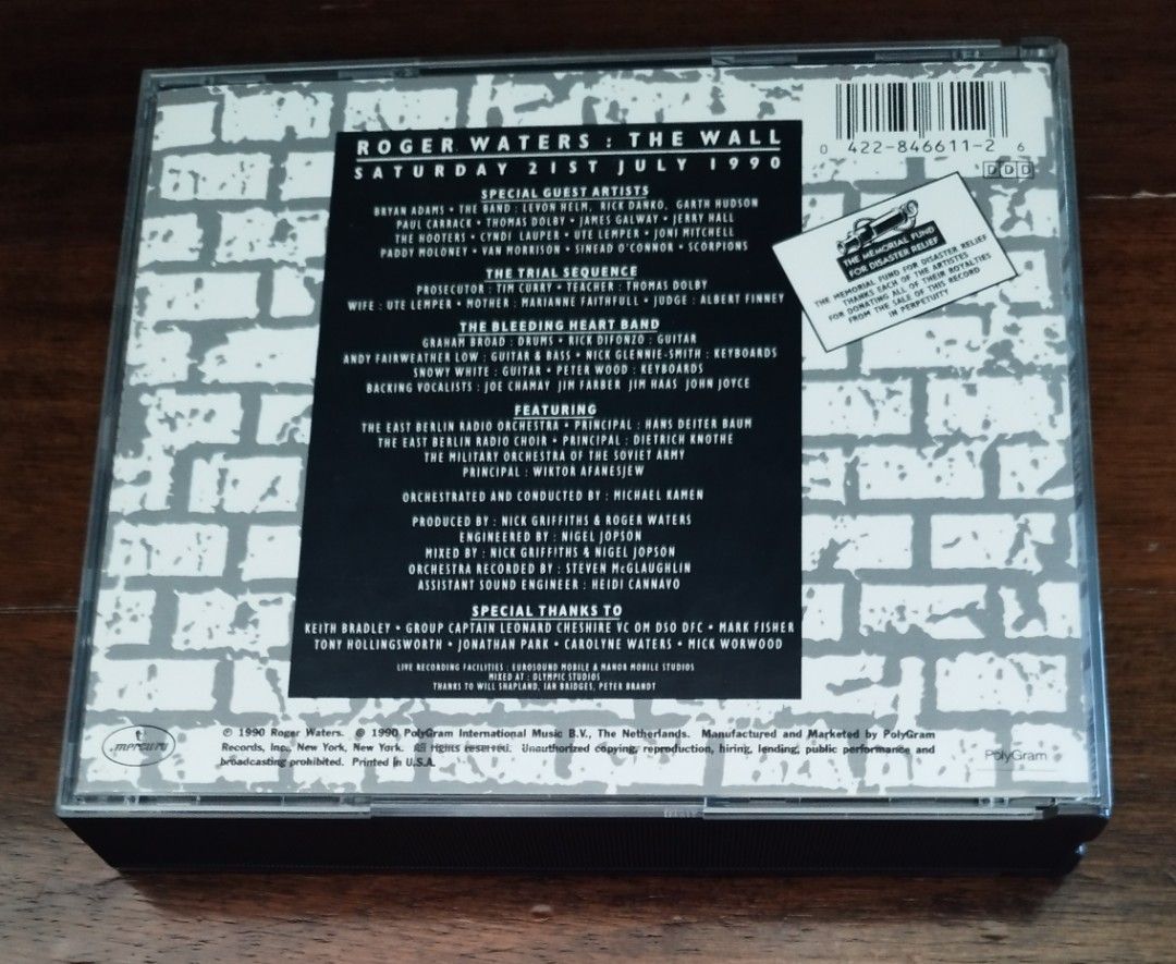 1st Press 1990 Roger Waters THE WALL Pink Floyd, Hobbies & Toys, Music ...