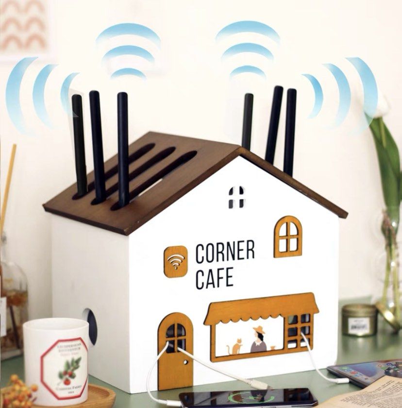 2-tier Router/Extension cord Storage Box, Everything Else on Carousell