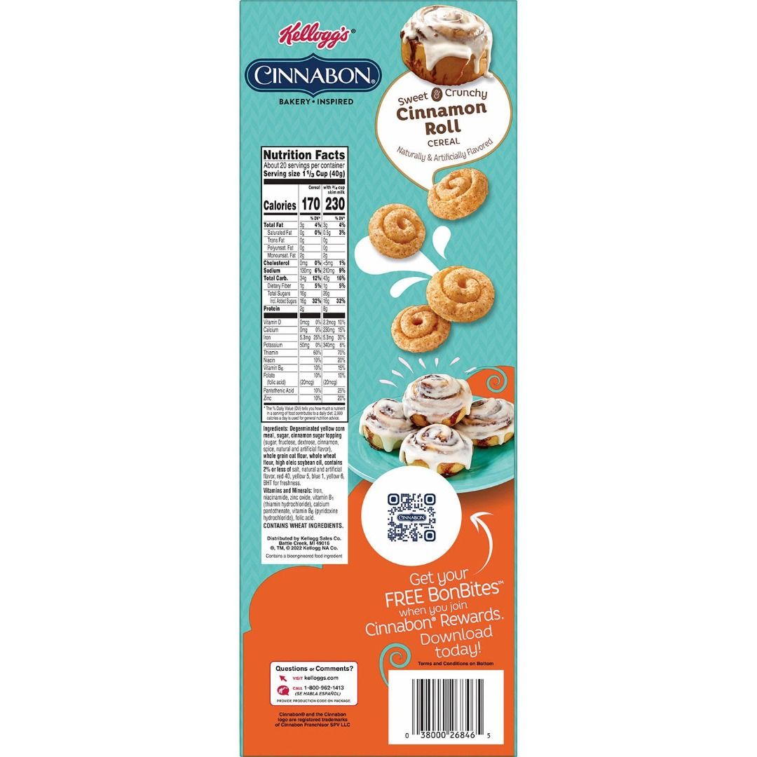 減!減!減! Kellogg’s Cinnabon Cinnamon Roll Breakfast Cereal 2 Bags 家樂氏肉桂卷 ...