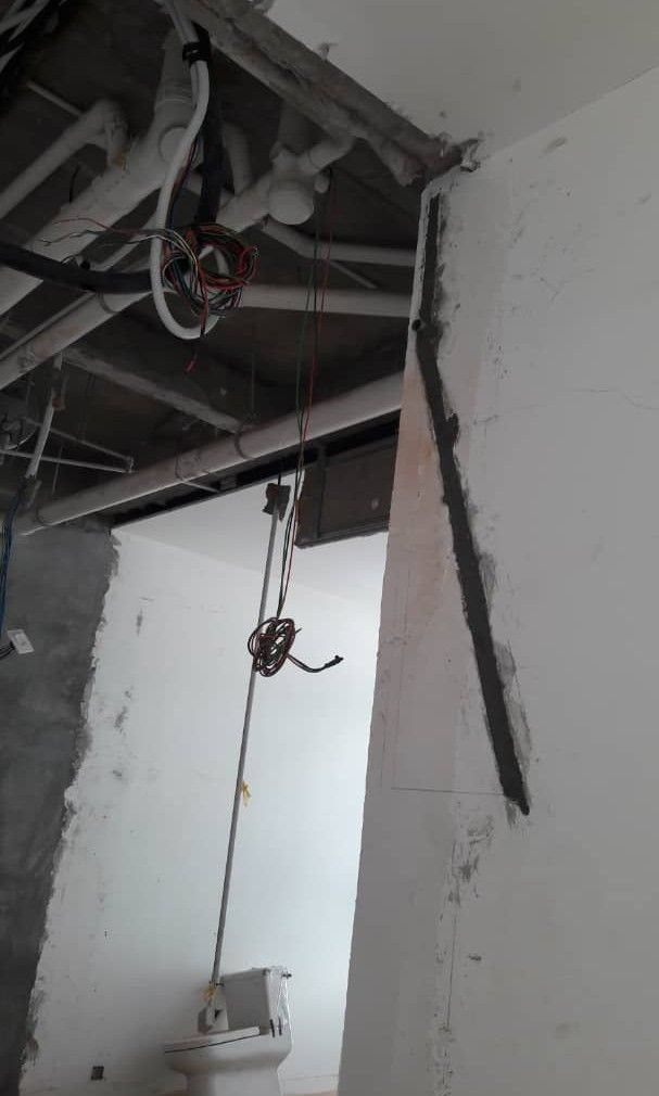 Aircond piping Electrical Wiring Hacking conceal plaster Ceiling ...
