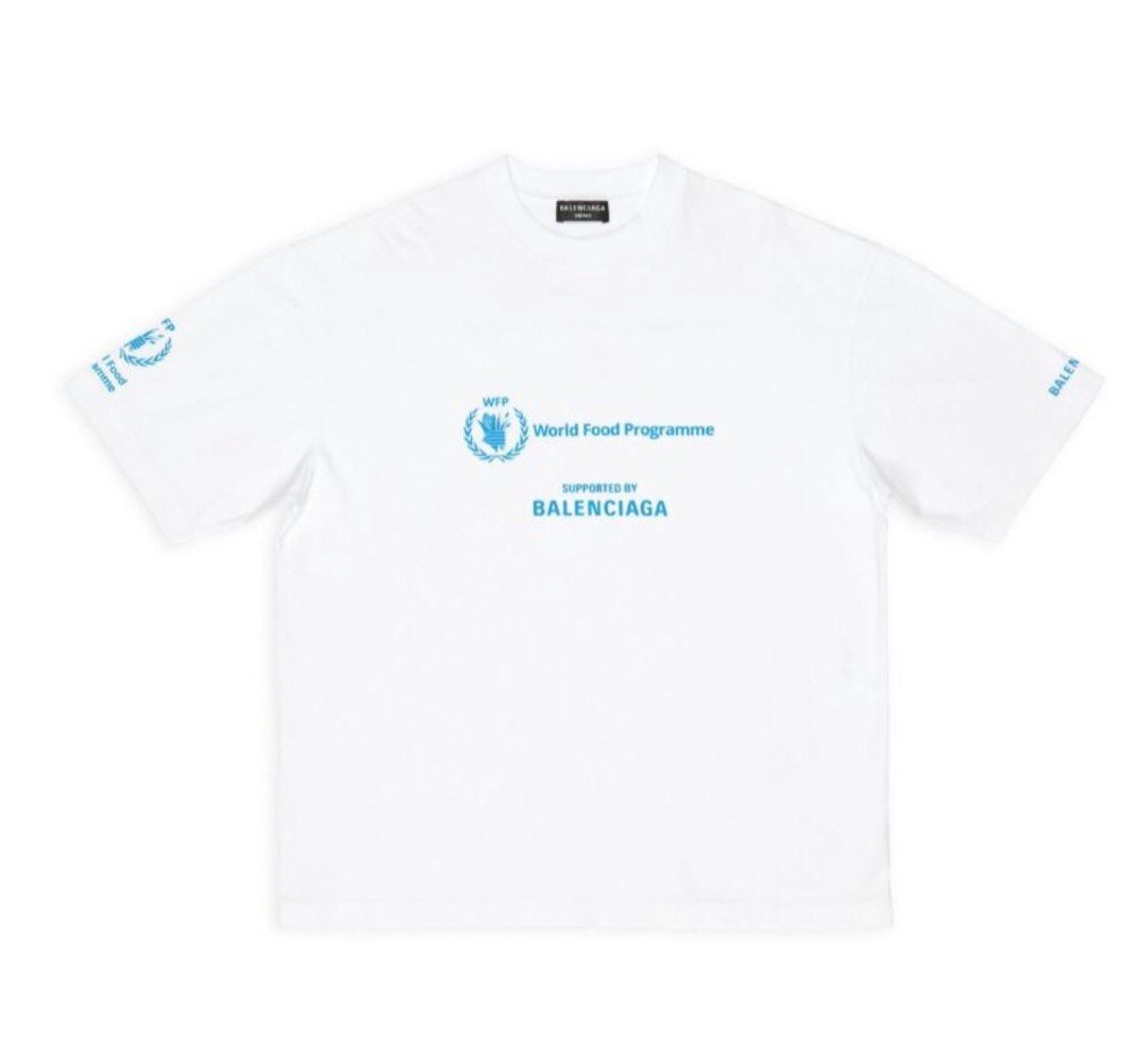 (PREOWNED) BALENCIAGA 2022 WFP WHITE TEE, Men's Fashion, Tops & Sets ...