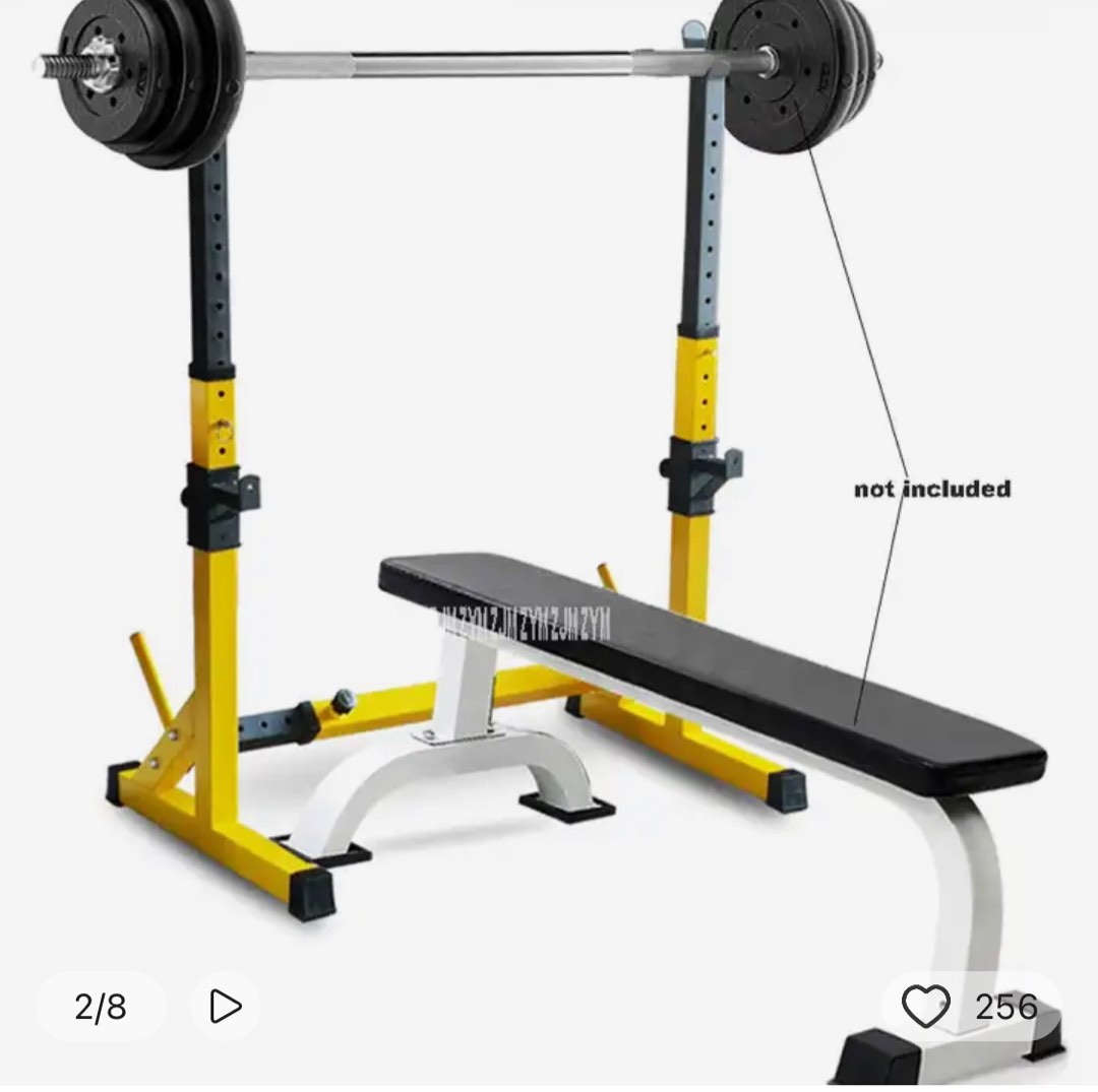 Barbell Squat Rack Stand Steel Barbell Stand, Sports Equipment, Other ...