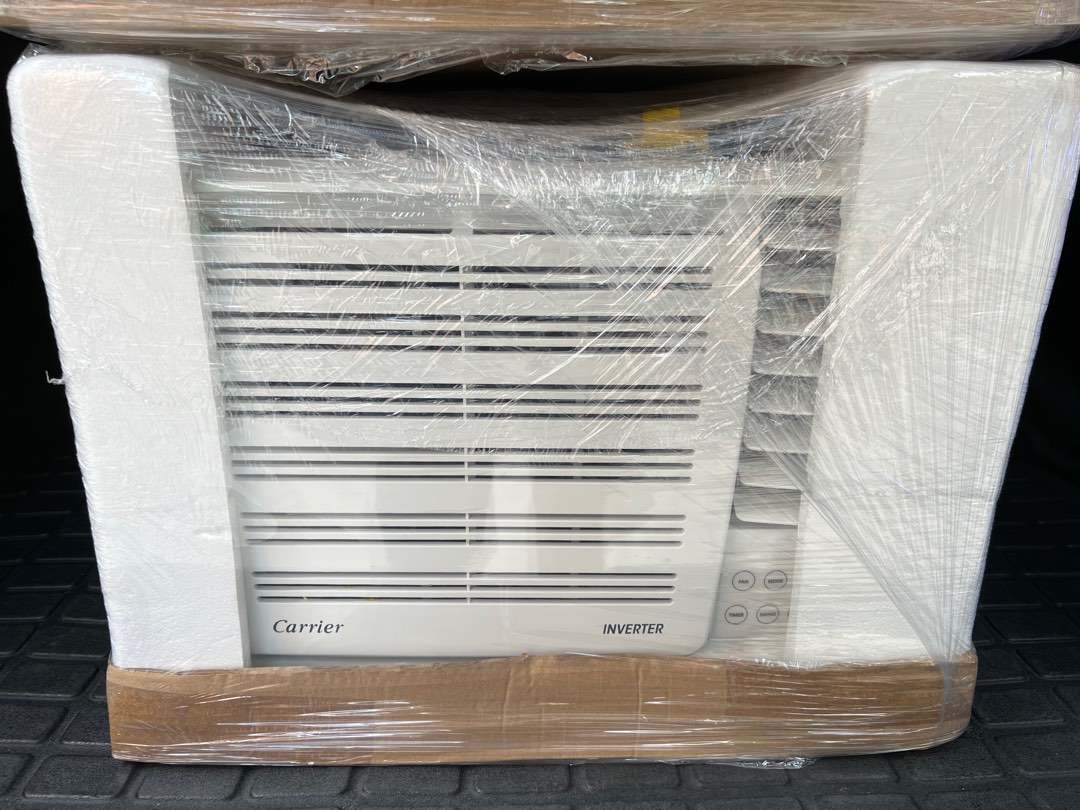 Bnew Carrier window type 1hp remote inverter compact size, TV & Home ...