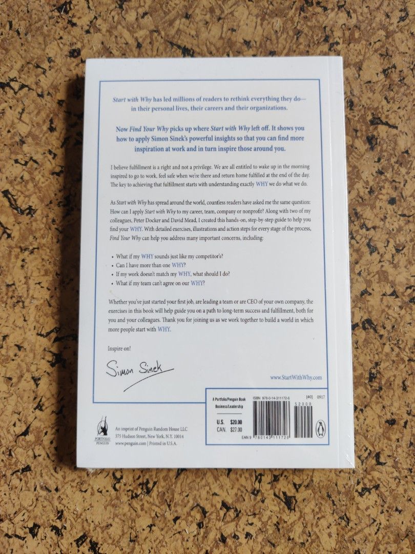 Bnip Find Your Why Simon Sinek Hobbies Toys Books Magazines