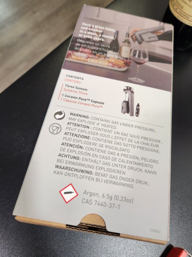 Brand new Coravin Three SL plus 3 argon capsules, TV & Home Appliances ...