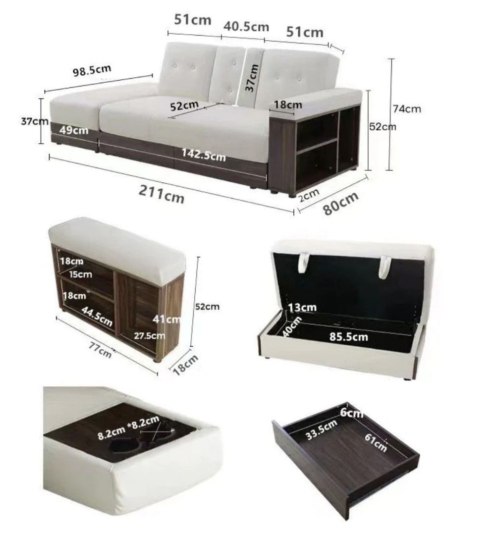 Brand new modular sofa / sofabed 2.1m, Furniture & Home Living ...