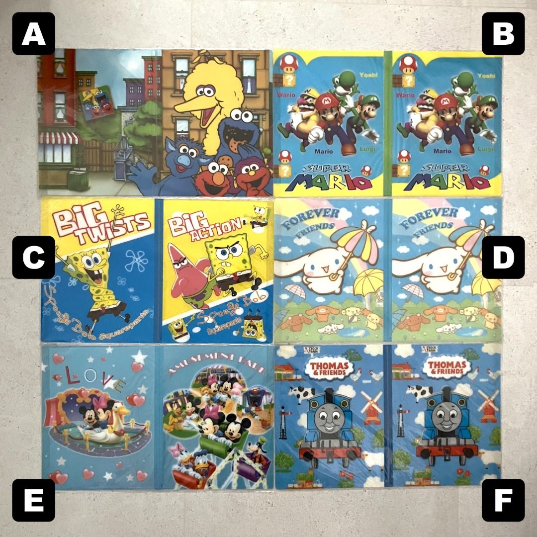 Cartoon Character 4A 20 Pocket File, School Office Folder, Hobbies ...