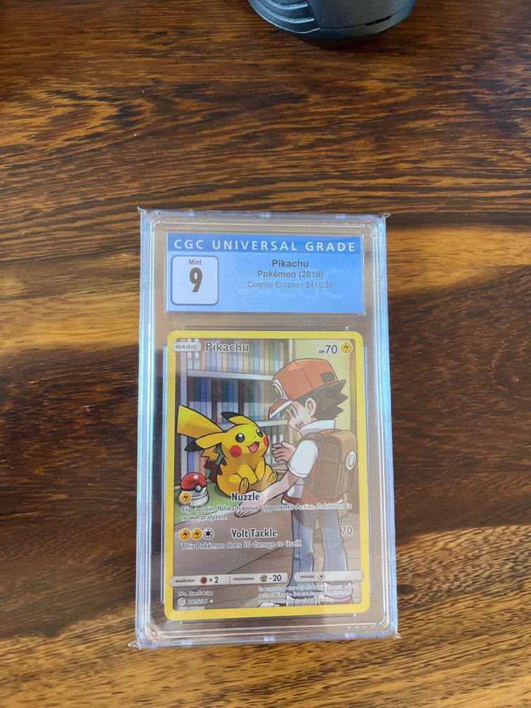 CGC 9 Cosmic Eclipse Full Art Pikachu (Ash Art) Secret Rare (Pokémon ...
