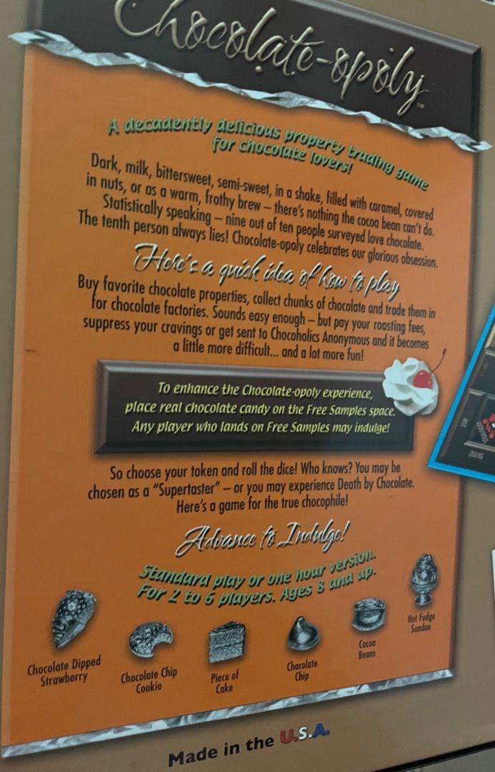 Chocolate-opoly - Board Game for Chocolate Lovers, Hobbies & Toys, Toys ...