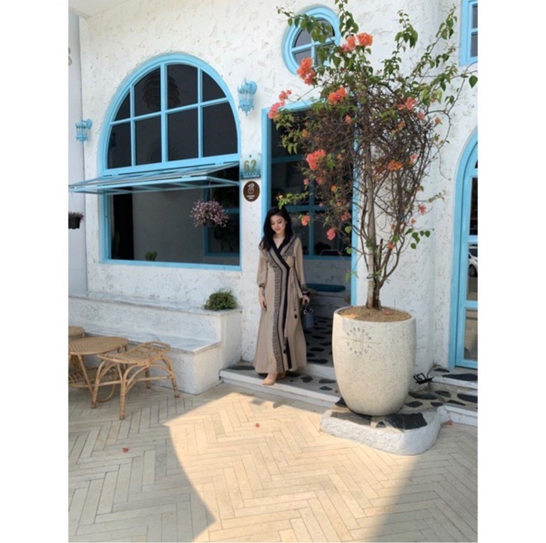 Cleine Dress Elnov/ bathrobe/ kimono pantai / kimono tidur, Fesyen Wanita, Pakaian Wanita, Baju ...