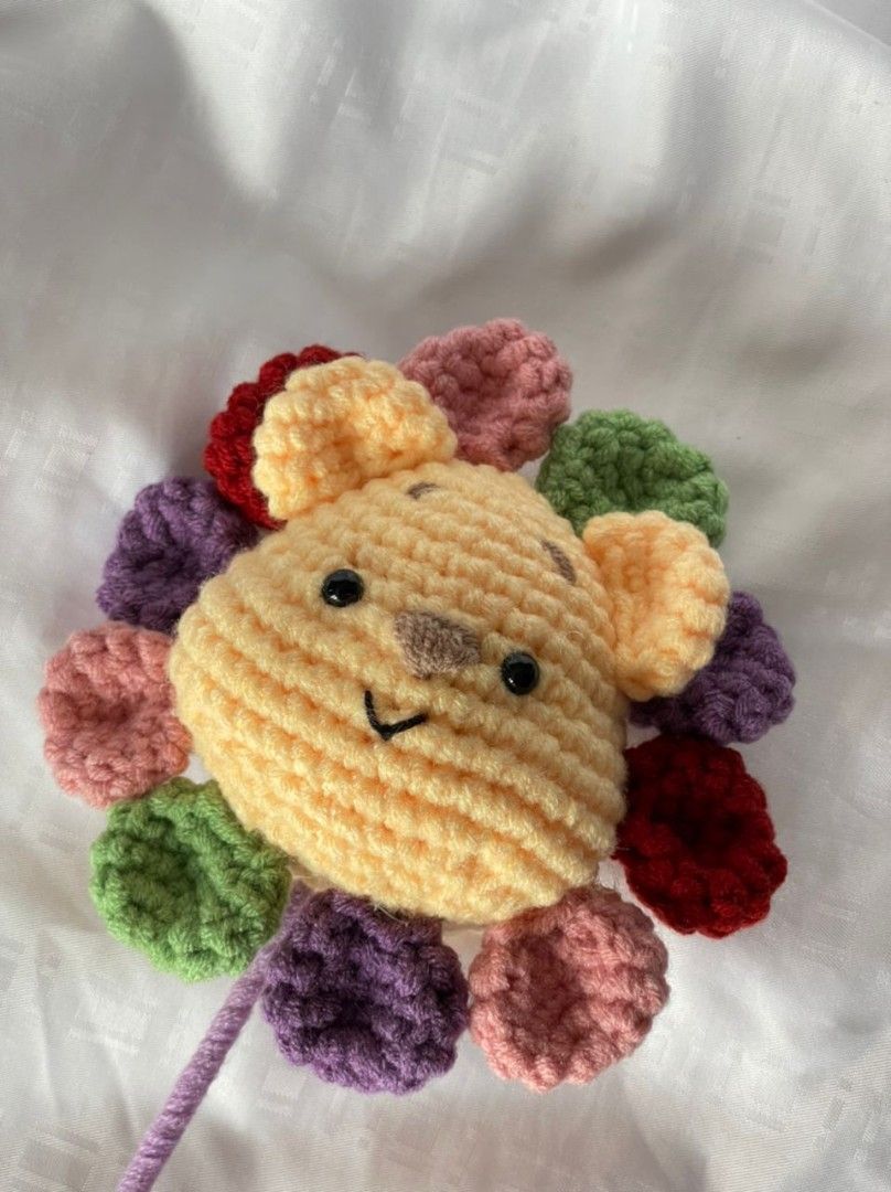 Crochet Winnie The Pooh flower, Hobbies & Toys, Stationery & Craft ...
