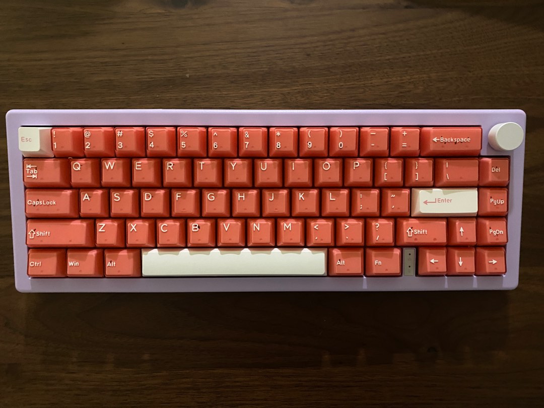 Creamy Custom Mechanical Keyboard - wireless 65% thocks purple pink pastel, Computers & Tech ...