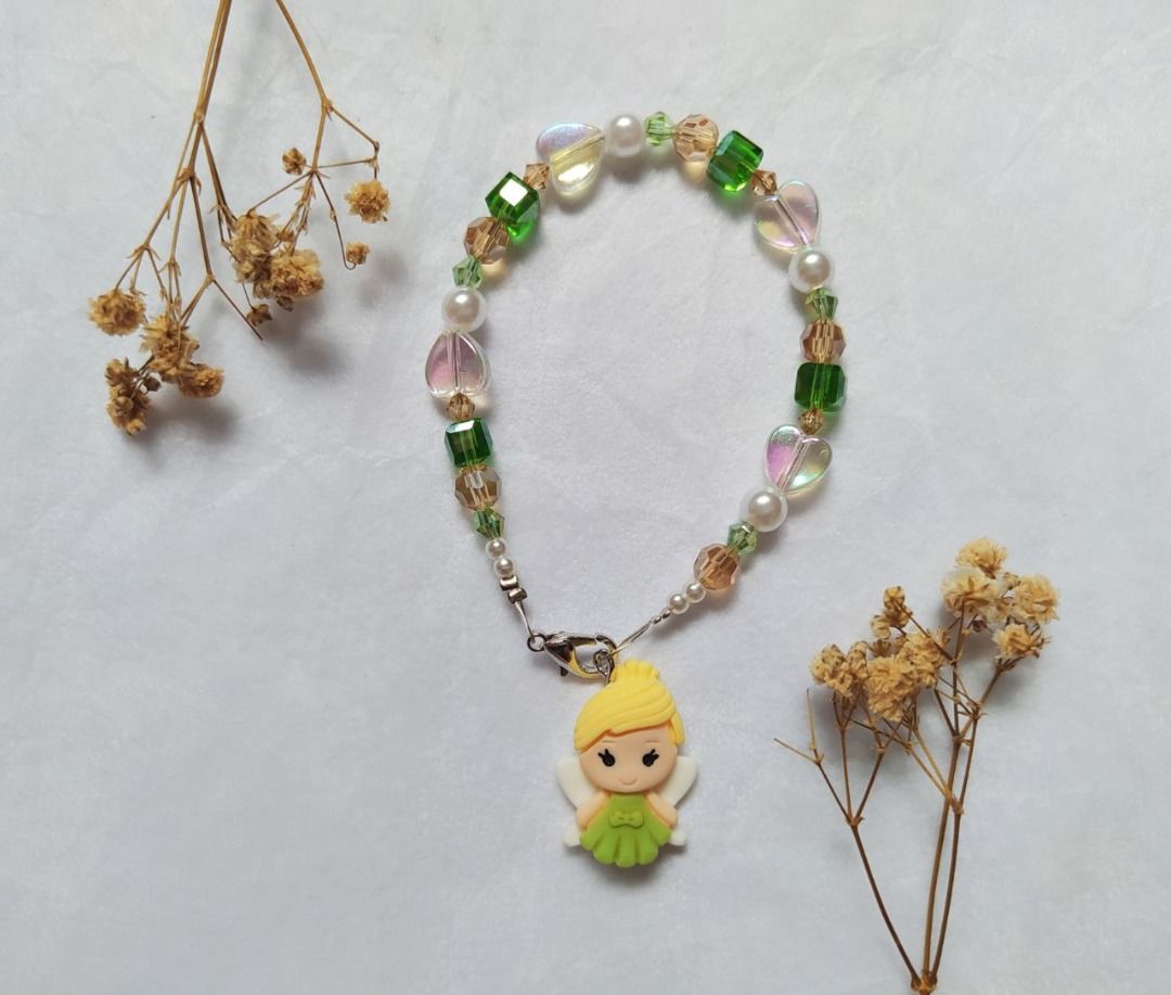Disney Tinkerbell inspired handmade bracelet, Hobbies & Toys ...