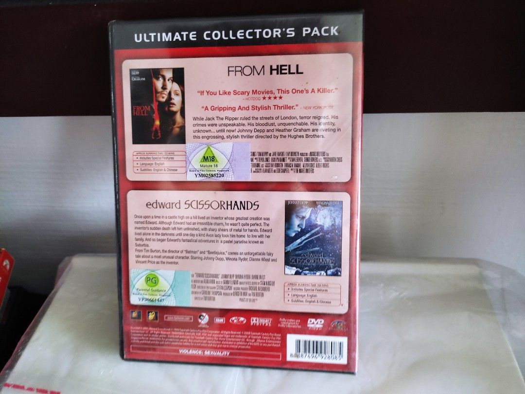 English movie DVD #13..Mean Streets..Good fellas..From hell.. Edward Scissorhands..Blood Diamond ...