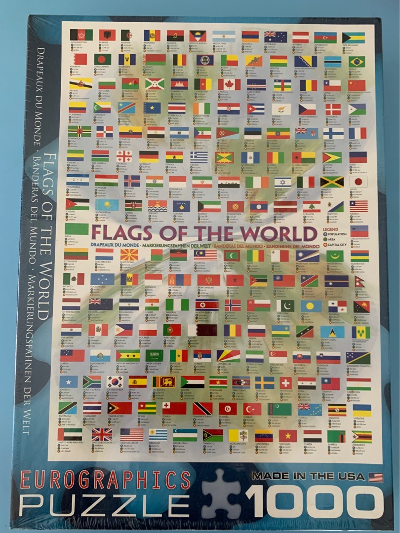 EuroGraphics Flags of The World Puzzle (1000-Piece), Hobbies & Toys ...