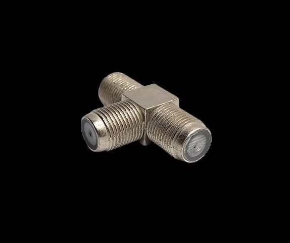 F TYPE CONNECTOR 3-WAY SPLITTER ADAPTER, FEMALE to DUAL FEMALE, RF ...