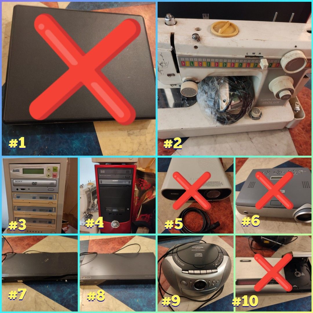 Faulty spoilt Electronics: Laptop, Sewing machine, disc writer, CPU ...