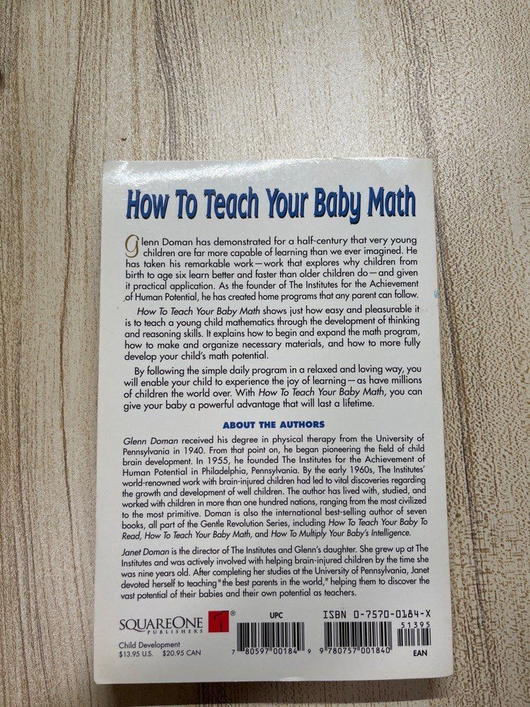 Glenn Doman how to teach your baby math, Hobbies & Toys, Books ...