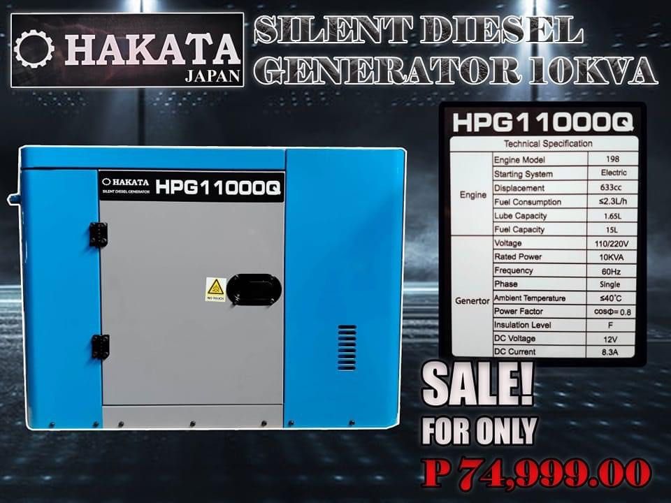 HAKATA JAPAN SILENT DIESEL GENERATOR 10KVA, Commercial & Industrial, Construction Tools ...