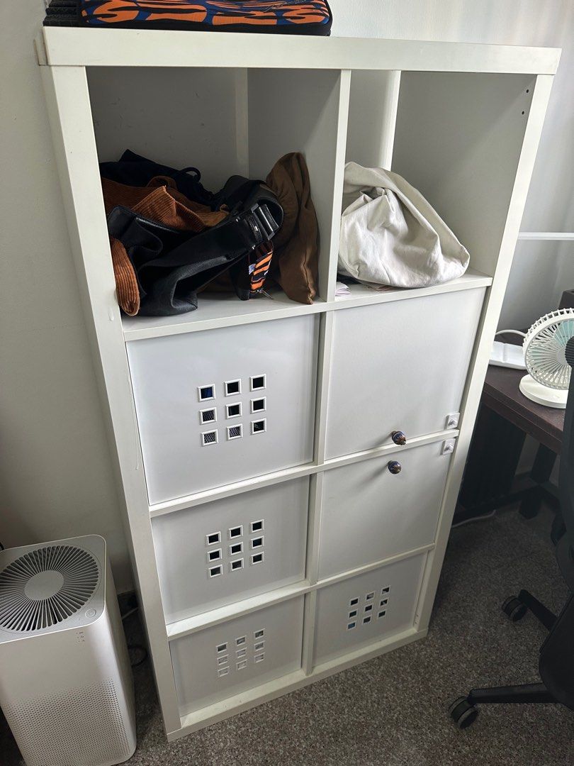 Ikea Kallax with boxes, Furniture & Home Living, Furniture, Shelves ...