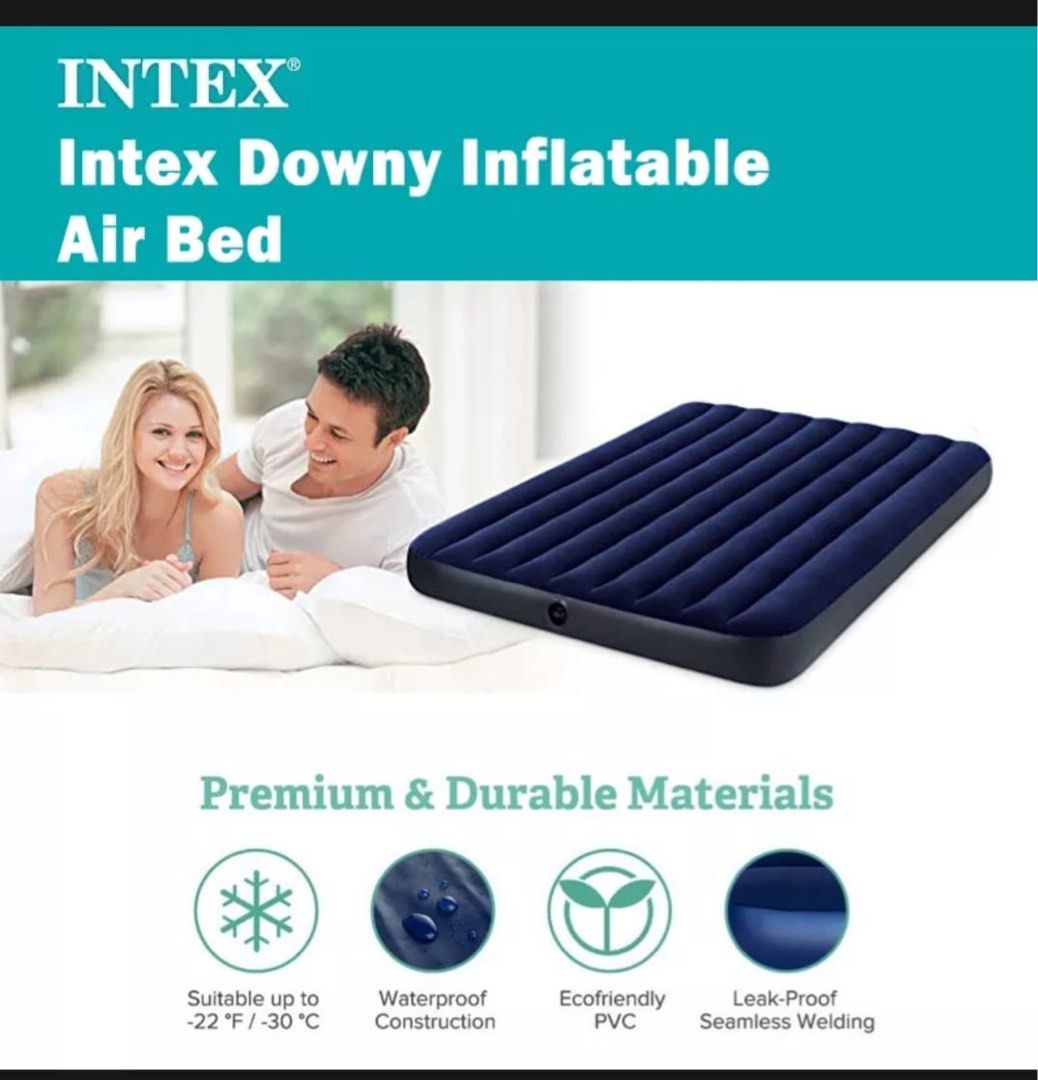 Intex Sleeping Bed with Air Pump 185x100cm, Furniture & Home Living ...