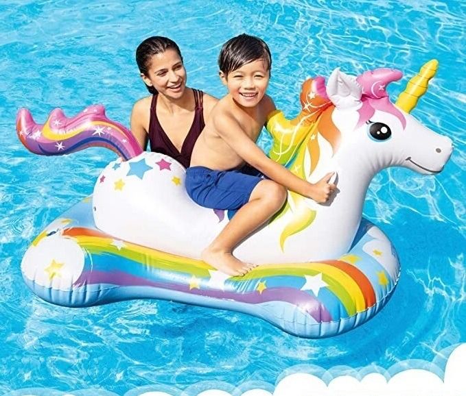 INTEX Swim Pool Ride-On Float UNICORN 76. Pelampung Duduk, Sports ...