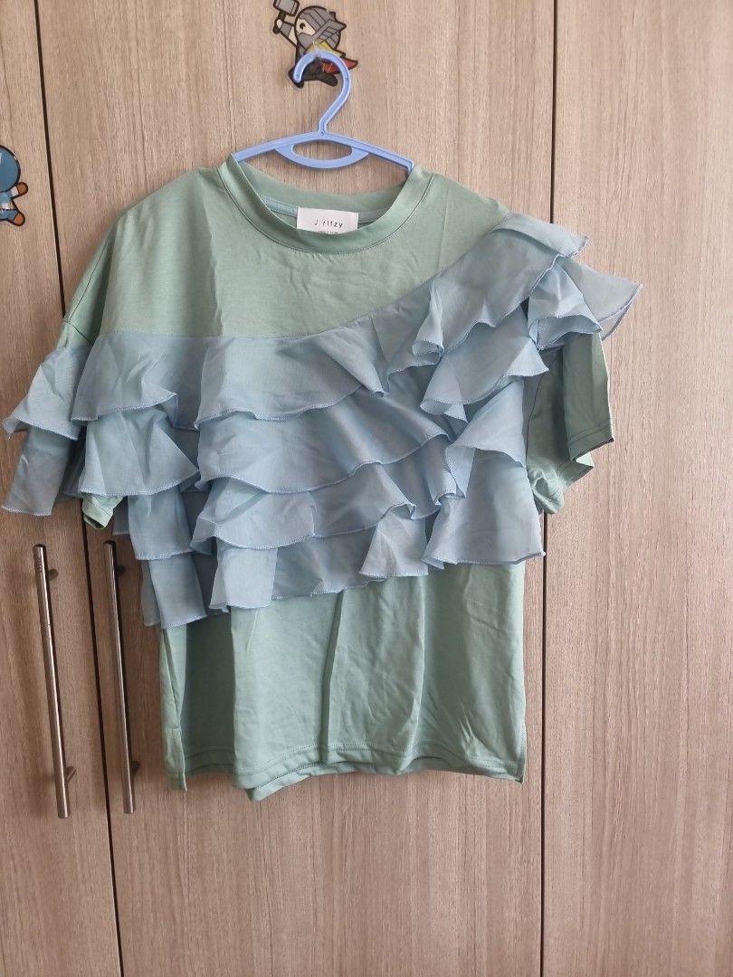 J RITZY MADE IN KOREA MINT TOP, Women's Fashion, Tops, Blouses on Carousell