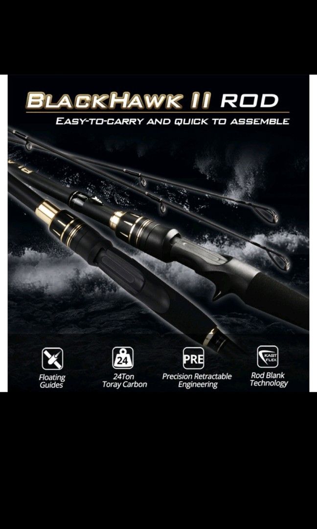 KastKing Black Hawk II 1.98 ML Spinning telescopic rod, Sports ...