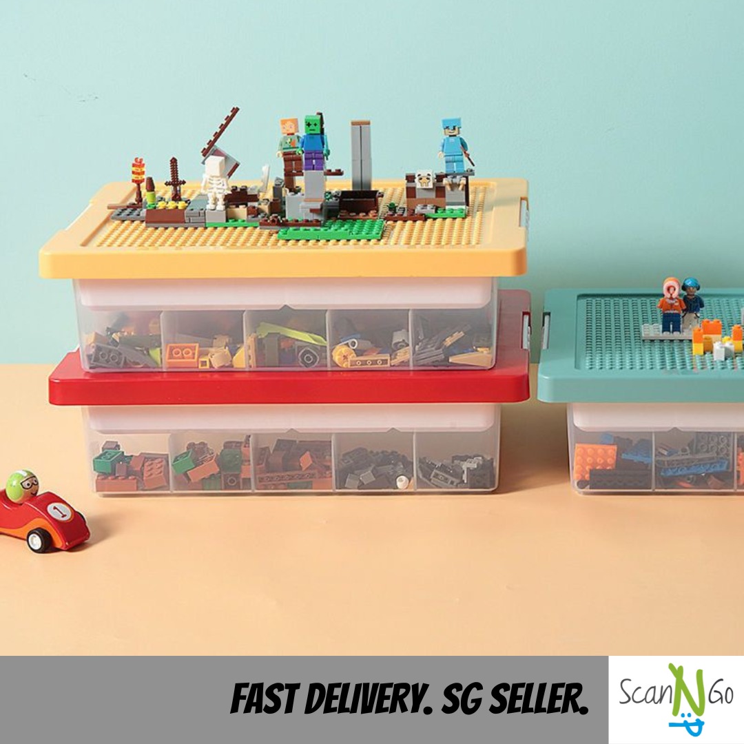 LEGO Inspired STORAGE For Toys Organiser Stackable Transparent Clear ...