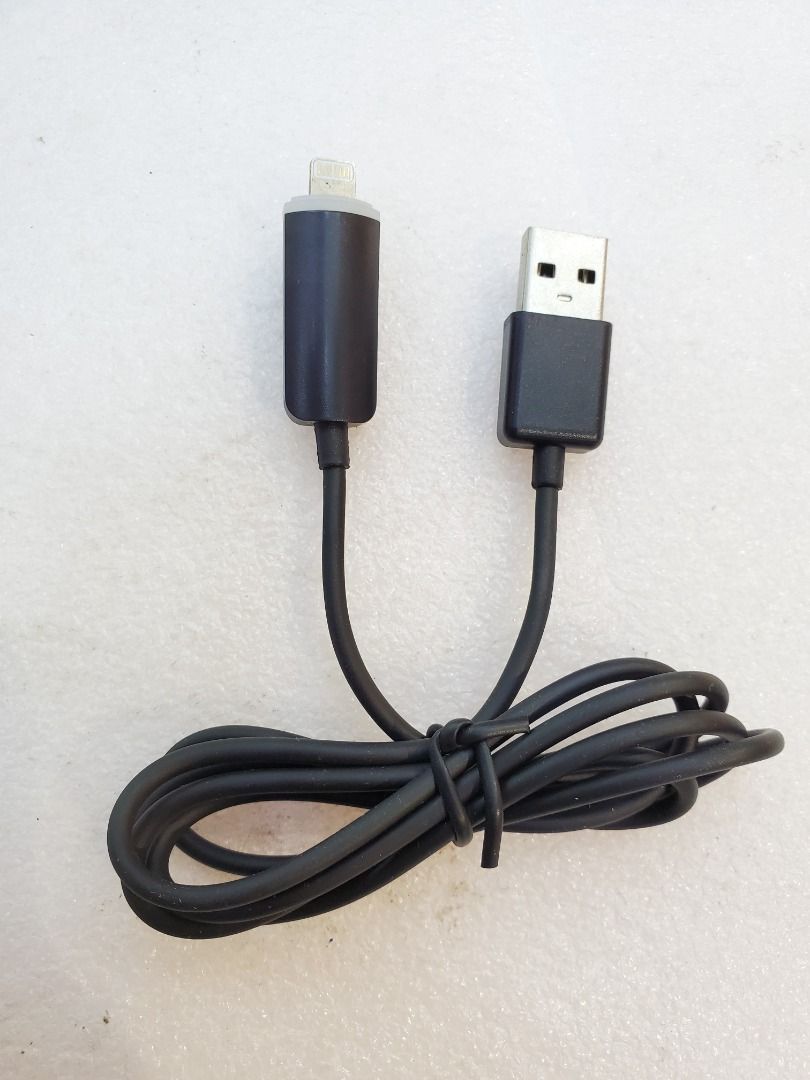 Lightning Male to USB Male LED Data Cable Connecting Power Sync Data ...