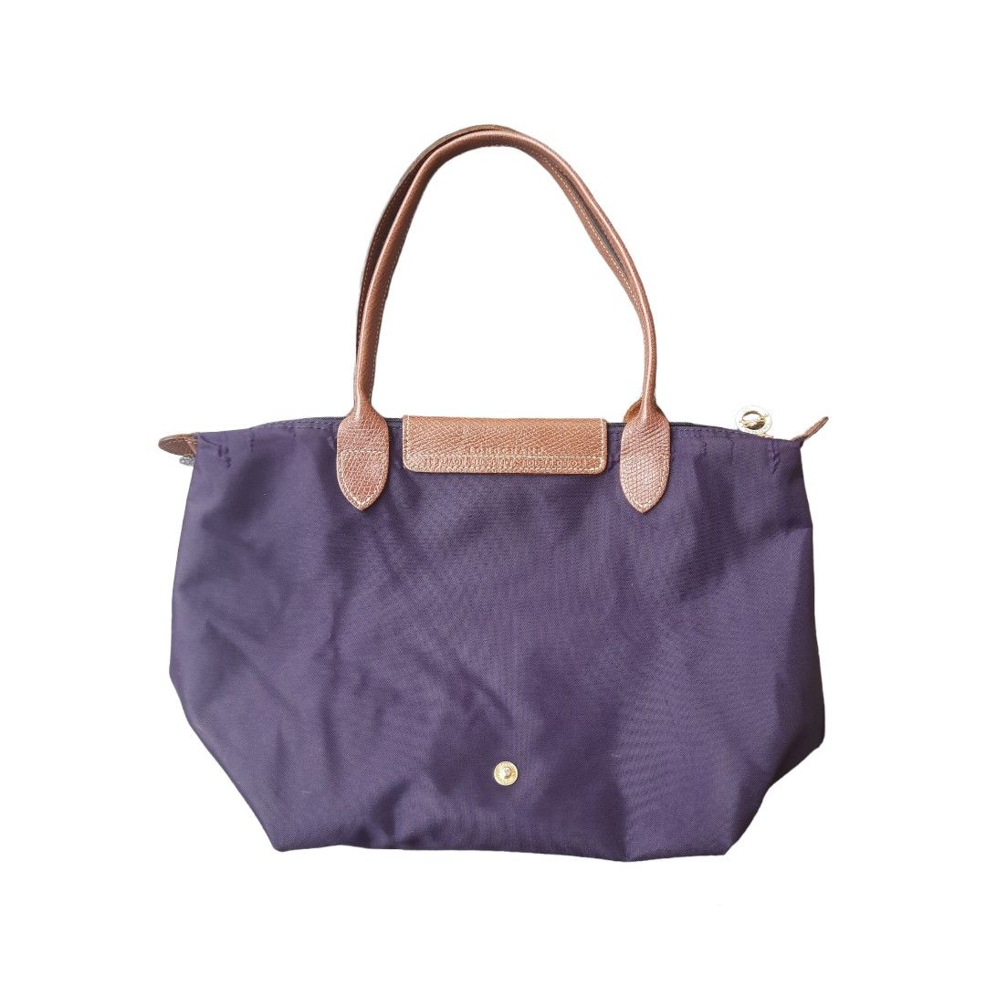 Longchamp le pliage dark purple, Fesyen Wanita, Tas & Dompet di Carousell