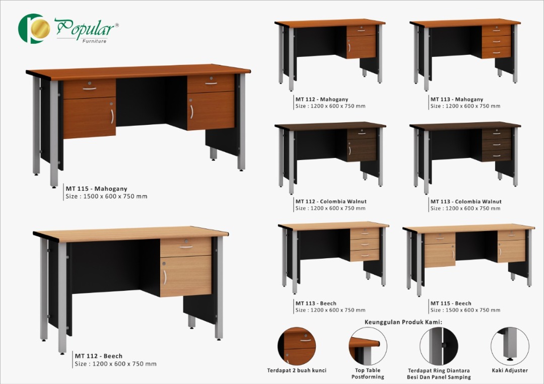 Meja Kerja Graver Popular Meja Kantor Meja Tulis Meja staff Meja ...