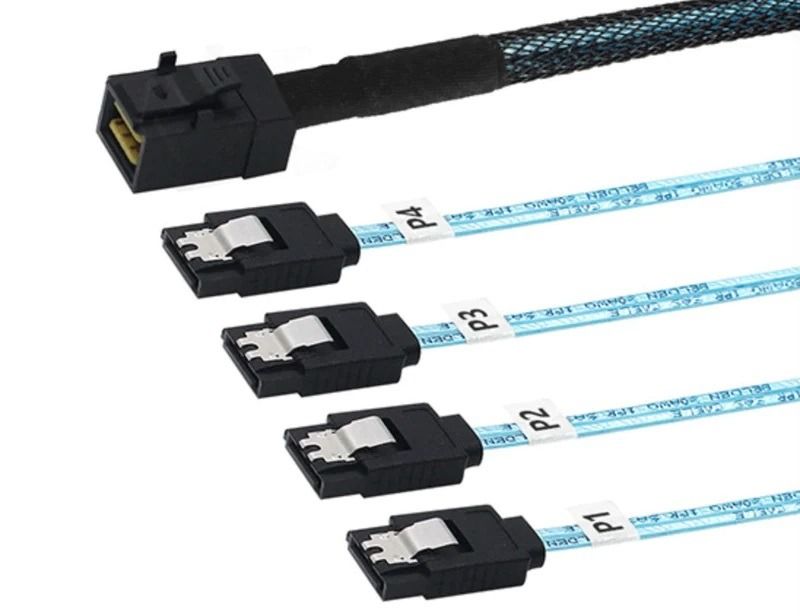 Mini SAS SFF-8643 to 4 SATA Forward Breakout Cable, Computers & Tech ...