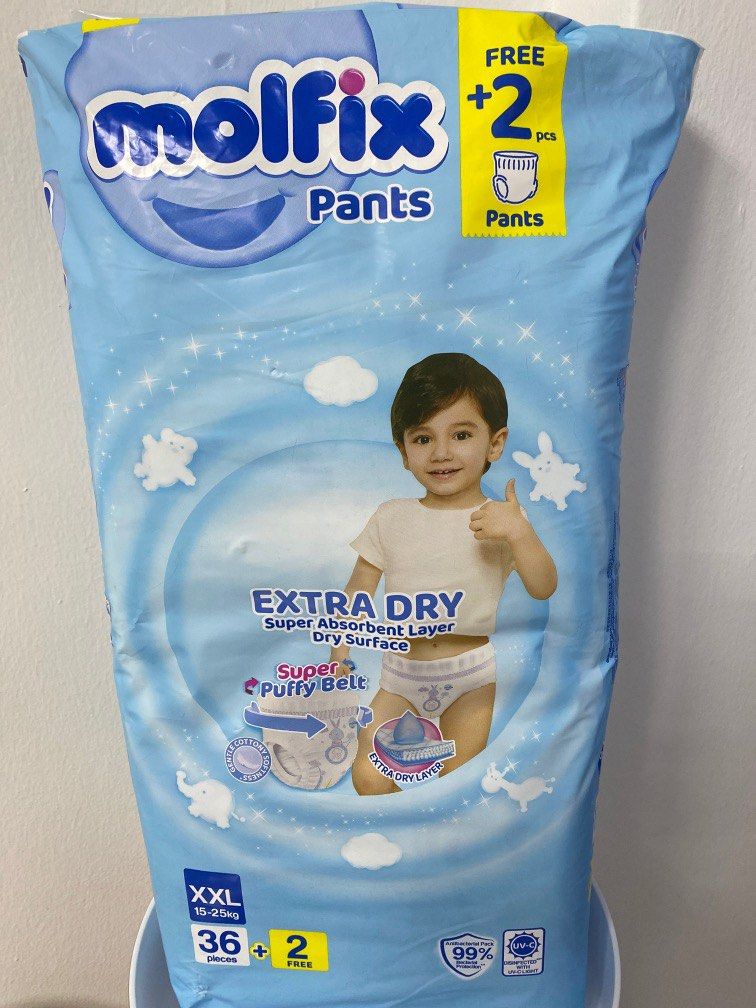 Molfix Diaper Pants XXL (15-25kg), Babies & Kids, Bathing & Changing ...