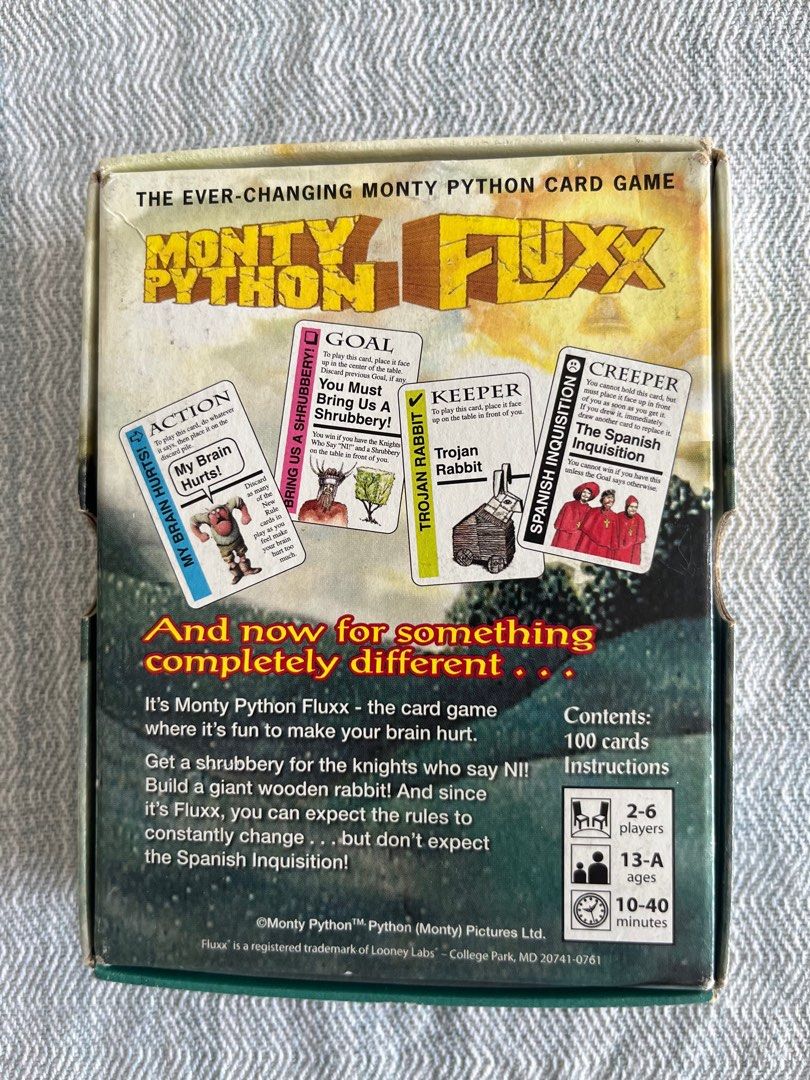 Monty Python Fluxx Card Game, Hobbies & Toys, Toys & Games on Carousell