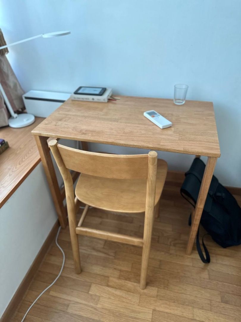 Muji Rubberwood Wooden Compact Study Desk, Furniture & Home Living ...