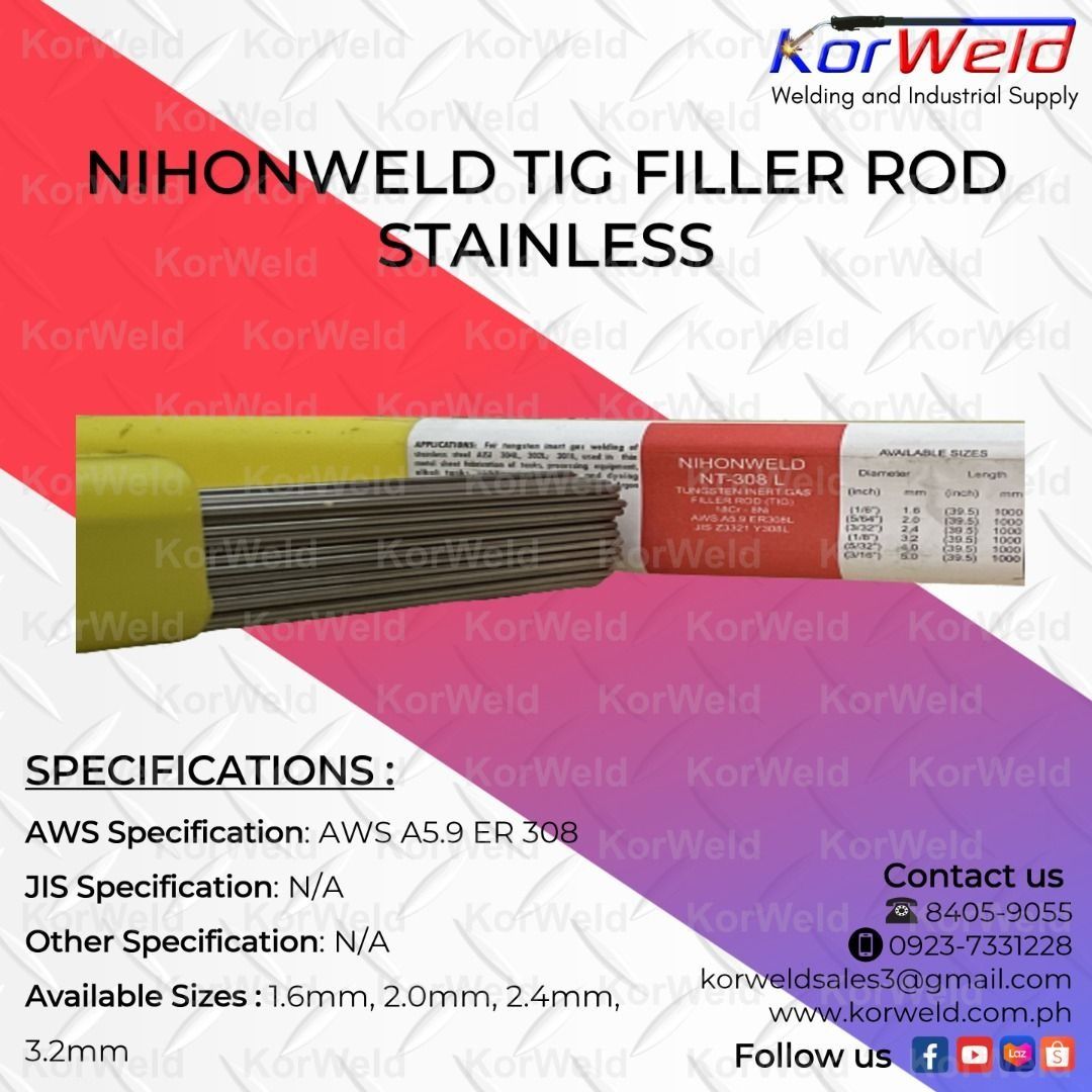 Nihonweld Stainless TIG Filler Rod, Commercial & Industrial ...