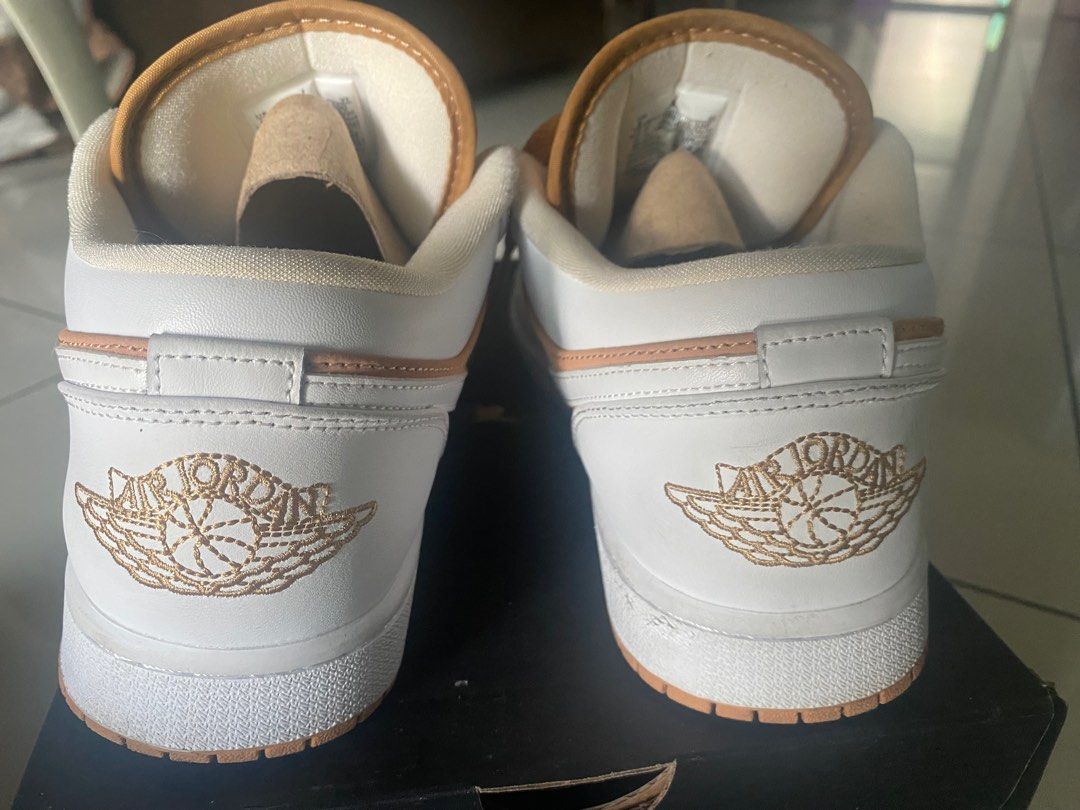 Nike Air Jordan 1 Low Tan White, Women's Fashion, Footwear, Sneakers on ...