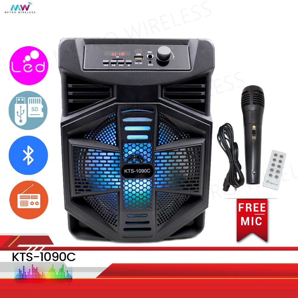 Original KTS 1090 -C Karaoke Wireless Bluetooth Speaker 8 Inch with ...